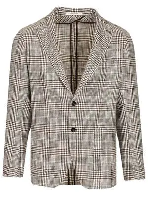 Tagliatore Monte Carlo Prince Of Wales Blazer - Brown