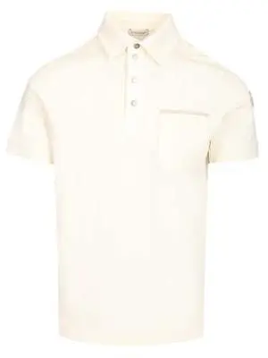 Moncler Cotton Pique Polo Shirt - White