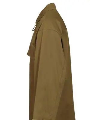Celine Oversized Shirt In Cotton And Linen Twill - Green