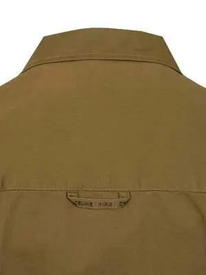 Celine Oversized Shirt In Cotton And Linen Twill - Green