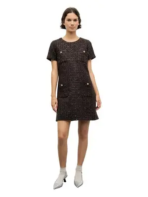 Gerard Darel Coni Short Sleeve Shift Mini Dress