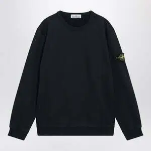Stone Island Navy Crewneck Sweatshirt In Cotton - Blue