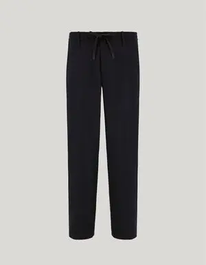 Canali Navy Impeccabile Wool Flannel Drawstring Pants - Blue