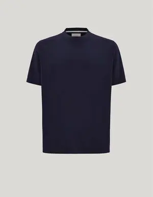 Canali Navy Cotton Interlock Jersey Regular-fit T-shirt - Blue