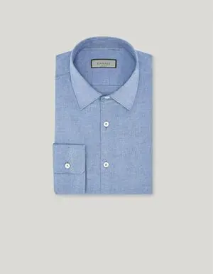 Canali Melange Cotton And Lyocell Regular-fit Shirt