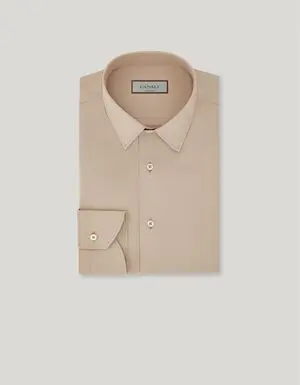 Canali Travel Stretch Cotton Regular-fit Shirt - Beige
