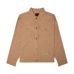 PLEASURES Striped Trucker Jacket