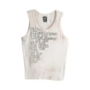 SAITOS Faded Text Tank - Cream
