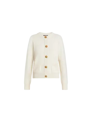Balmain Eco-cashmere Cropped Cardigan With Embossed Gold-tone Buttons