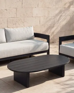 Quince Curved Powder-coated Aluminum Outdoor Coffee Table