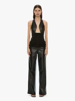 Christopher Esber Tailored Slope Leather Halter Top