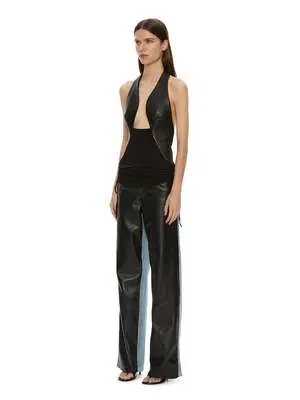 Christopher Esber Tailored Slope Leather Halter Top
