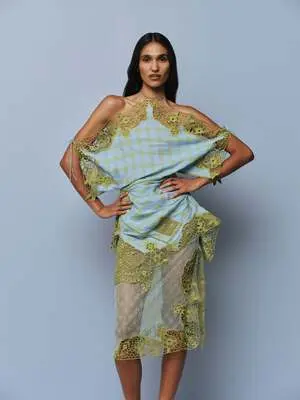 Christopher Esber Embroidered Handkerchief Envelope Dress
