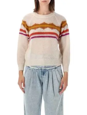 MARANT ETOILE Striped Wool-blend Crew Neck Sweater