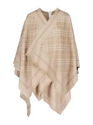 BURBERRY Burberry Check Print Poncho Cape