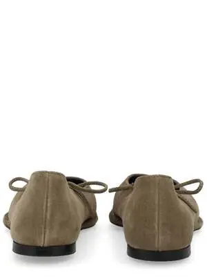 ALOHAS Suede Ballet Flats With Back Tie Fastening
