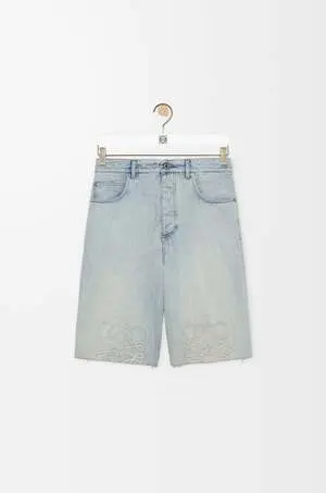 Loewe Anagram Denim Shorts - Washedblue