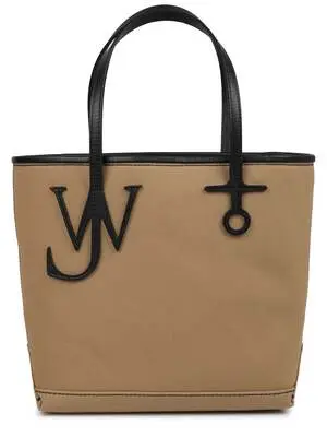 JW Anderson Canvas Tote Bag With Leather Trim - Beige