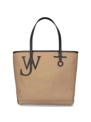 JW Anderson Canvas Tote Bag With Leather Trim - Beige