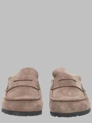 BIRKENSTOCK BIRKENSTOCK Suede Slip-On Clogs Grey