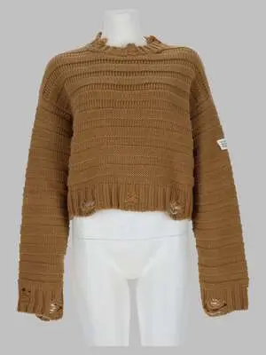 MAISON MARGIELA Distressed Cropped Knit Sweater