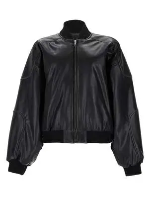 MAISON MARGIELA Faux Leather Bomber Jacket
