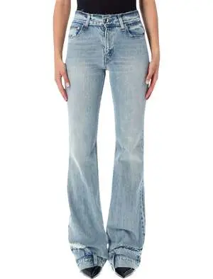 HAIKURE High-waist Flared Jeans With Raw Edge Detail