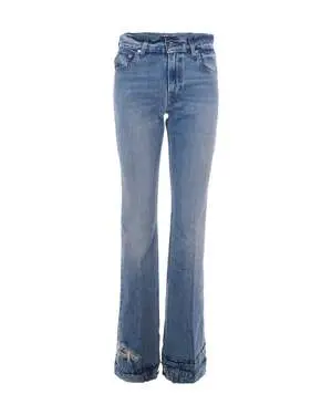 HAIKURE High-waist Flared Jeans With Raw Edge Detail