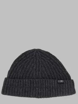 MAISON MARGIELA Ribbed Knit Beanie - Black
