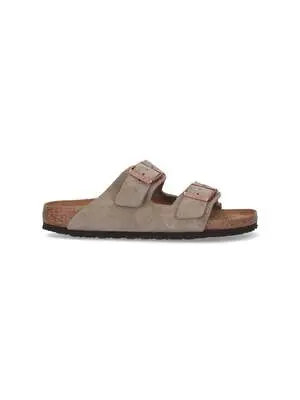 BIRKENSTOCK Suede Two-straps Slide Sandals - Taupe