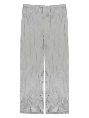 ALYSI Crinkled Wide-leg Pants - Grey