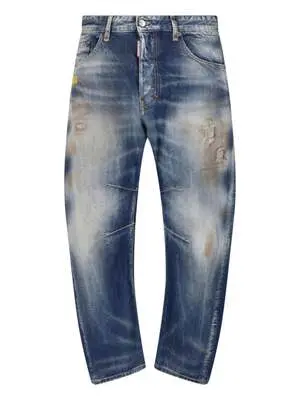 Dsquared2 Distressed Straight-leg Jeans - Blue
