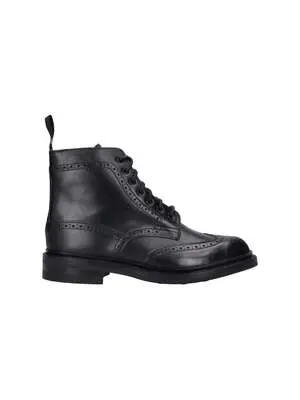 TRICKER'S Leather Brogue Lace-up Ankle Boots