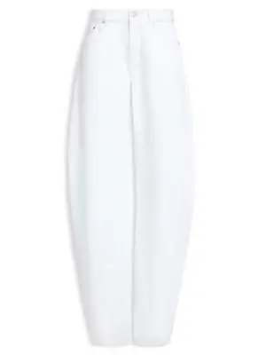 Alaïa Round Leg High-waist Cotton Denim Jeans - White