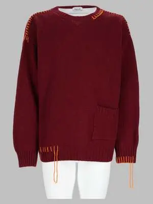 AMISH SUPPLIES Knit Sweater With Patch Pocket And Contrast Stitching