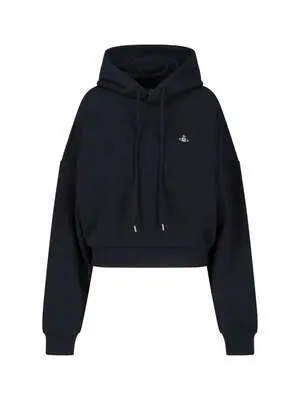 VIVIENNE WESTWOOD Cropped Embroidered Logo Hoodie