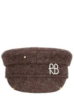 Ruslan Baginskiy Felted Wool Cap With Logo Detail - Brown