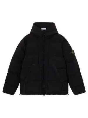 Stone Island STONE ISLAND Hooded Down Jacket With Zip Closure And Sleeve Badge Nero
