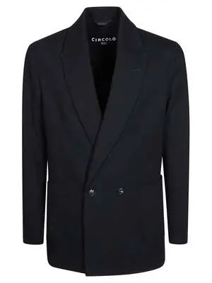 CIRCOLO 1901 Double Breasted Cotton Blend Sweatshirt Jacket