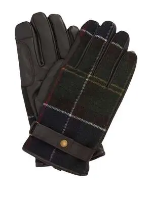 Barbour Heritage Plaid Waxed Gloves - Green