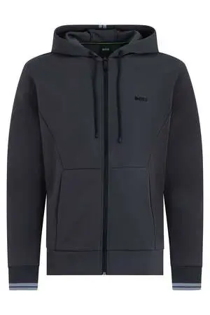 BOSS Zip-up Cotton Hoodie - Grey