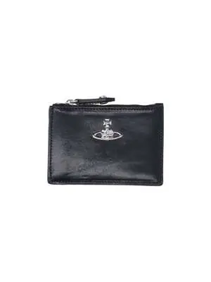 VIVIENNE WESTWOOD Leather Zip Wallet With Orb Emblem