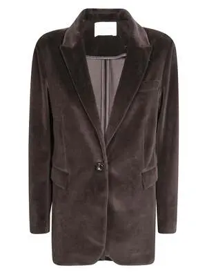 CIRCOLO 1901 Smooth Velvet Blazer - Marrone