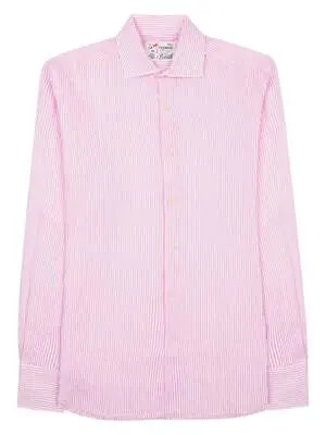 MC2 SAINT BARTH Linen Striped Button-up Shirt - Pink