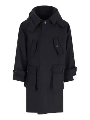 Caruso Hooded Mid-length Tailored Overcoat