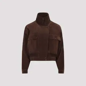 Saint Laurent Boxy Leather Blouson Bomber Jacket - Brown