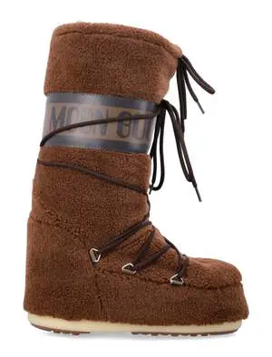 Moon Boot Faux Shearling Lace-up Winter Boots - Marrone