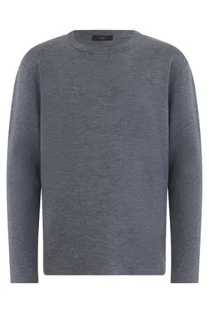 SLOWEAR Slowear Crewneck Sweater In Virgin Wool Grey
