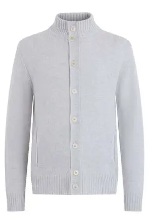 SLOWEAR Virgin Wool Cardigan With Korean Collar