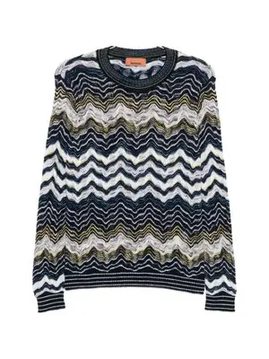 Missoni Zig Zag Motif Wool Sweater - Blue